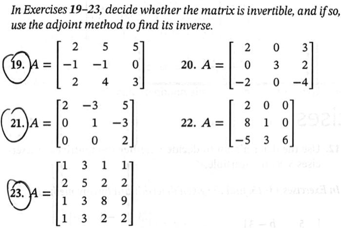 Solved In Exercises 19-23, decide whether the matrix is | Chegg.com