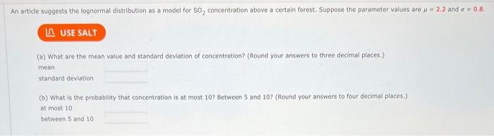 Solved n artide suggests the lognormal distribution as a | Chegg.com
