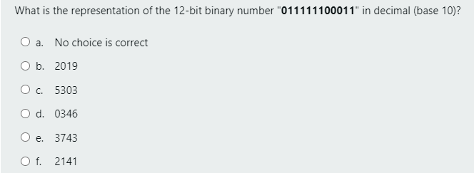 Solved What is the representation of the 12-bit binary | Chegg.com
