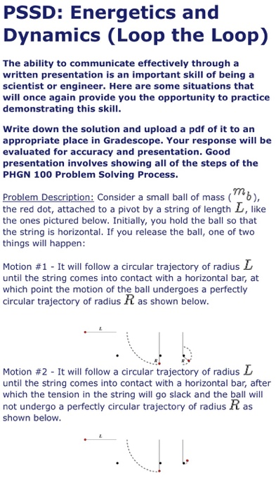 Solved PSSD: Energetics and Dynamics (Loop the Loop) The | Chegg.com