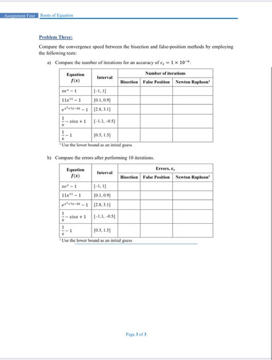 Spring 2019/2020 ENG 307 - Applied Numerical Methods | Chegg.com
