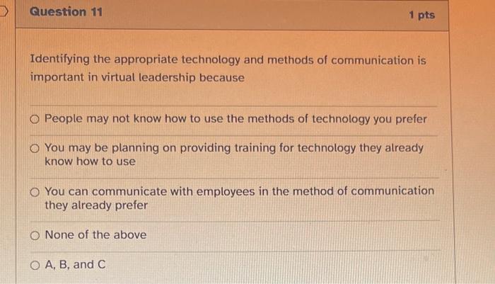Solved > Question 11 1 pts Identifying the appropriate | Chegg.com