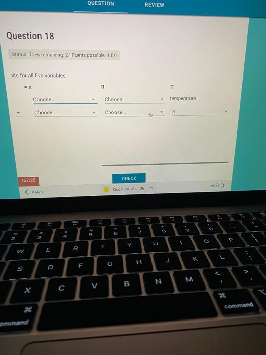 Solved Question 18 Status: Tries remaining: 21 Points | Chegg.com