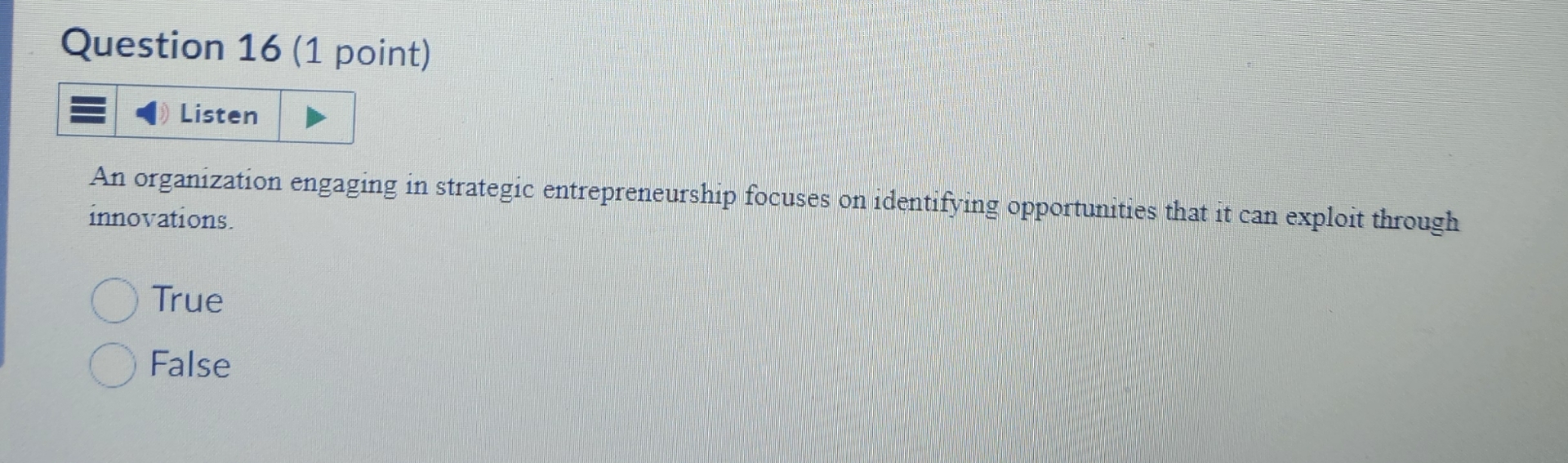 Solved Question 16 (1 ﻿point)ListenAn organization engaging | Chegg.com