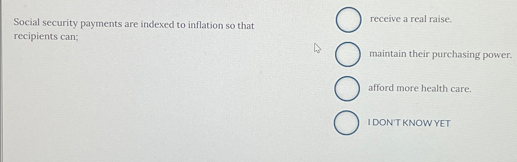 Solved Social security payments are indexed to inflation so | Chegg.com