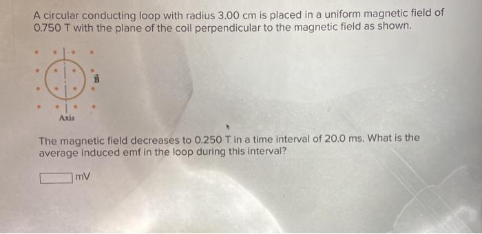 Solved A circular conducting loop with radius 3.00 cm is | Chegg.com