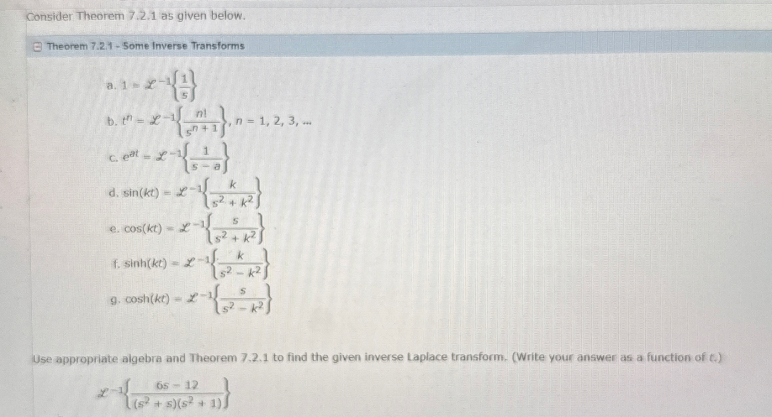 Solved Consider Theorem 7.2.1 ﻿as given below.Theorem | Chegg.com