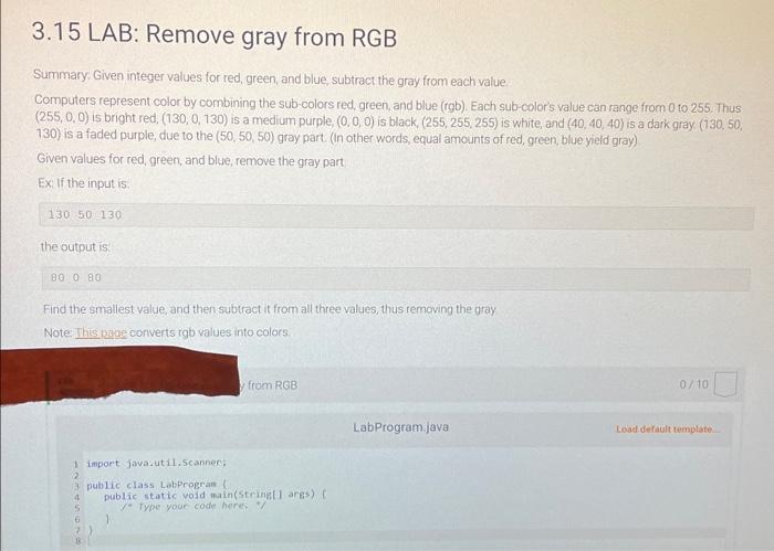 Solved Summary Given Integer Values For Red Green And 