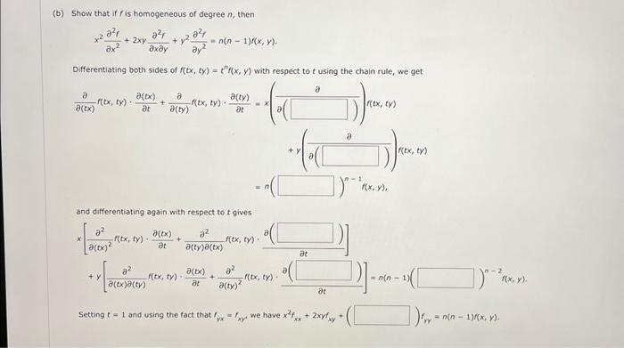 Solved A function f is called homogeneous of degree n if it | Chegg.com