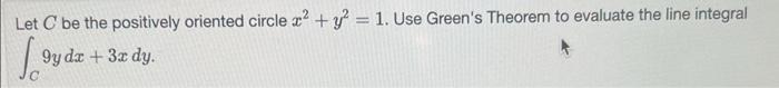Solved Let C be the positively oriented circle x2+y2=1. Use | Chegg.com