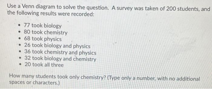 Solved Use a Venn diagram to solve the question. A survey | Chegg.com