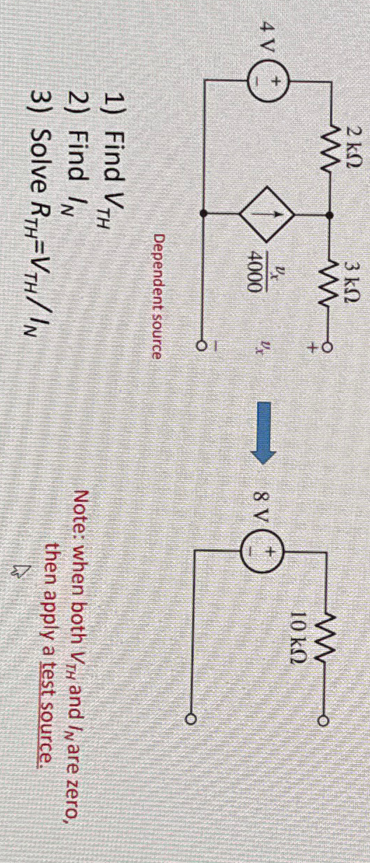 Solved Dependent sourceFind VTHFind INNote: when both VTH | Chegg.com