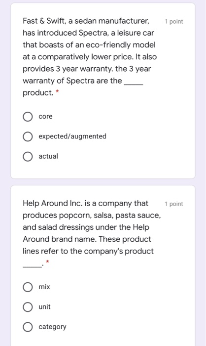 Solved 1 point Fast & Swift, a sedan manufacturer, has | Chegg.com