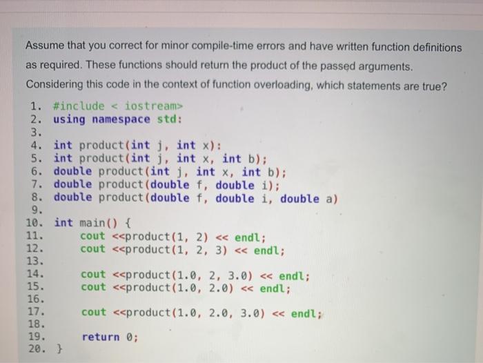 Solved Assume that you correct for minor compile-time errors | Chegg.com