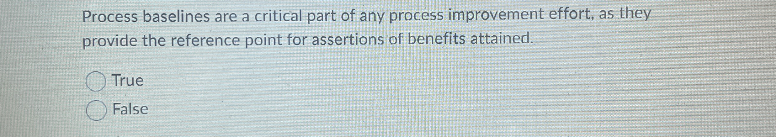 Solved Process baselines are a critical part of any process | Chegg.com