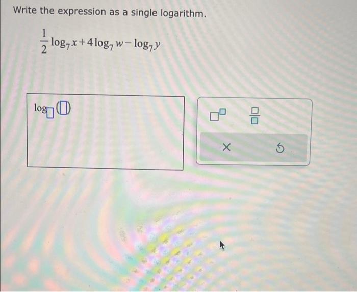 Solved Write the expression as a single logarithm. | Chegg.com