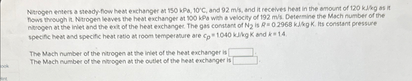 Solved Nitrogen enters a steady-flow heat exchanger at | Chegg.com