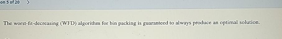 Solved The worst-fit-decreasing (WFD) ﻿algorithm for bin | Chegg.com