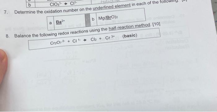 Solved Determine the oxidation number on the underlined | Chegg.com