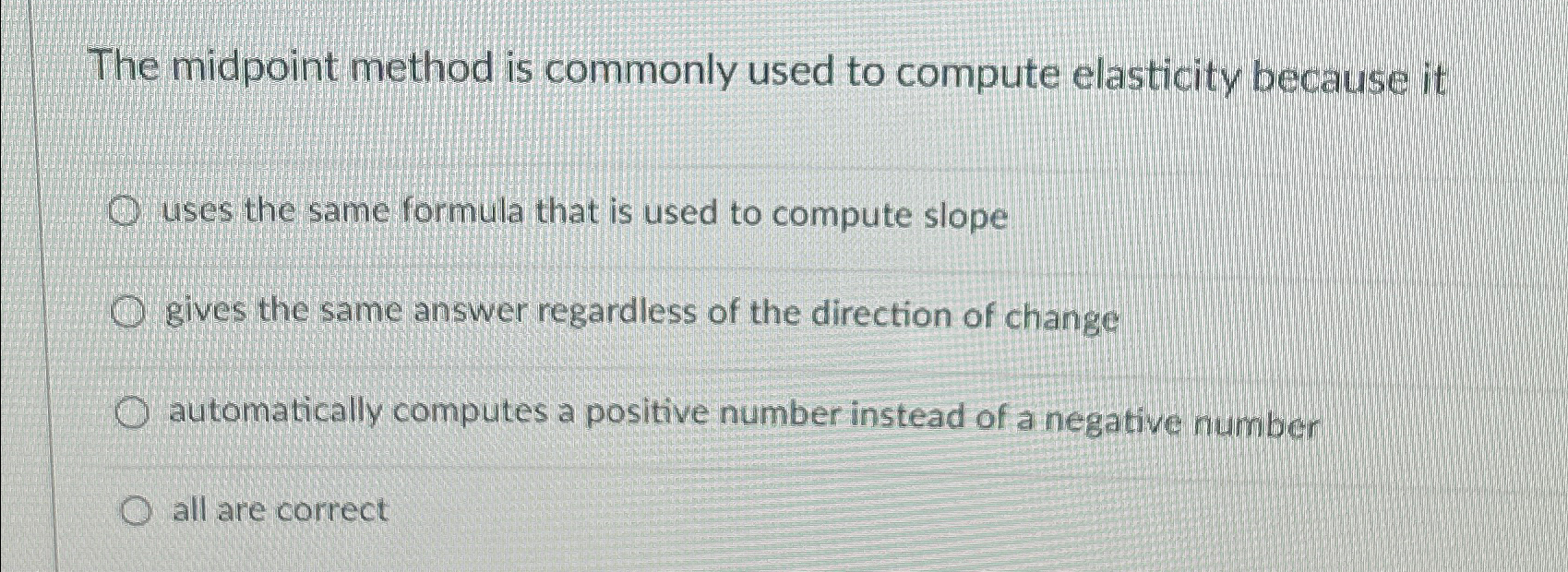 Solved The midpoint method is commonly used to compute | Chegg.com