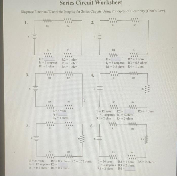 Solved Series Circuit Worksheet | Chegg.com