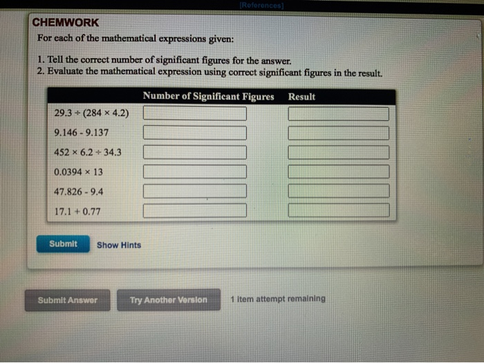 Solved (Roforonces CHEMWORK For each of the mathematical | Chegg.com