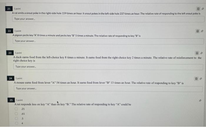 1 point. Apigeon pecks key "A' 8 times a minute and | Chegg.com