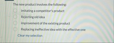 Solved The new product involves the following:imitating a | Chegg.com