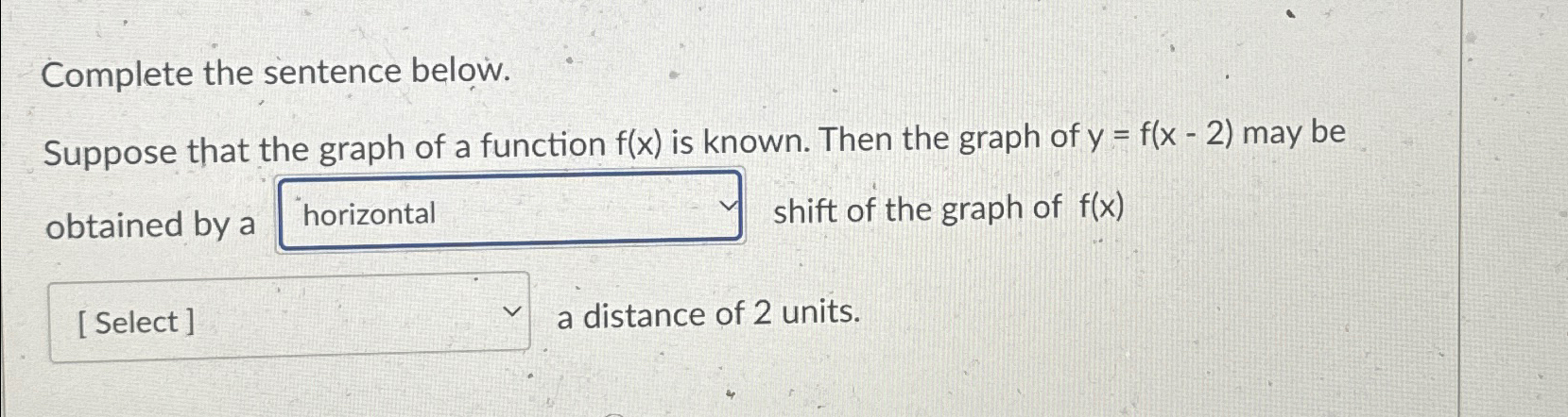 Solved Complete the sentence below.Suppose that the graph of | Chegg.com