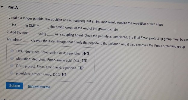 Solved Part A Provide the single letter code for the | Chegg.com