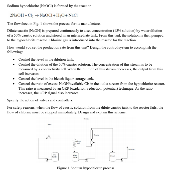 Solved Sodium hypochlorite (NaOCl) ﻿is formed by the | Chegg.com