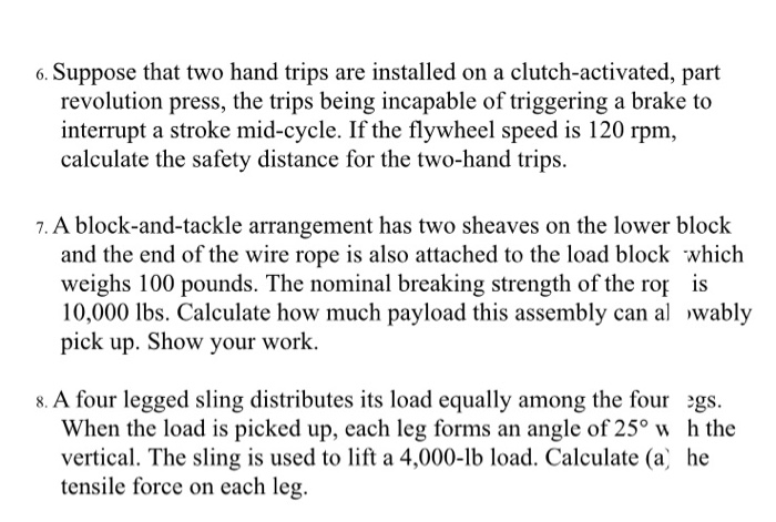 Solved 6. Suppose that two hand trips are installed on a | Chegg.com