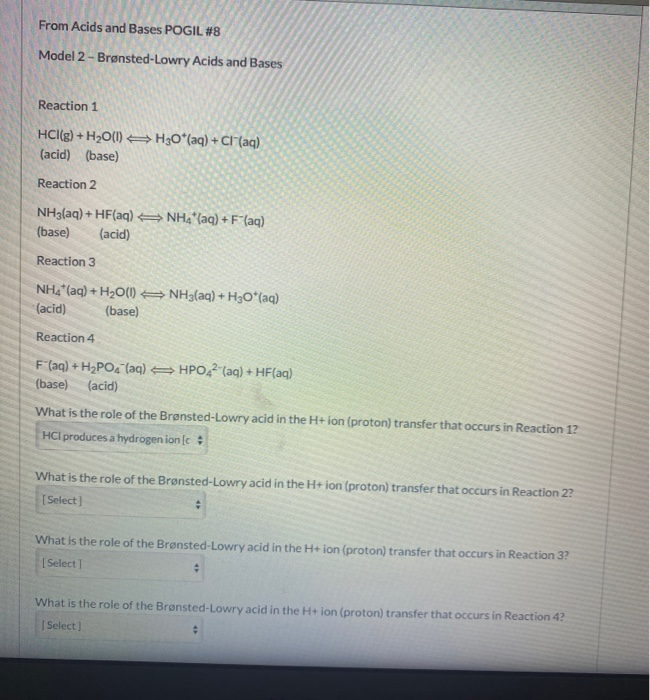 Solved From Acids and Bases POGIL #8 Model 2 - | Chegg.com