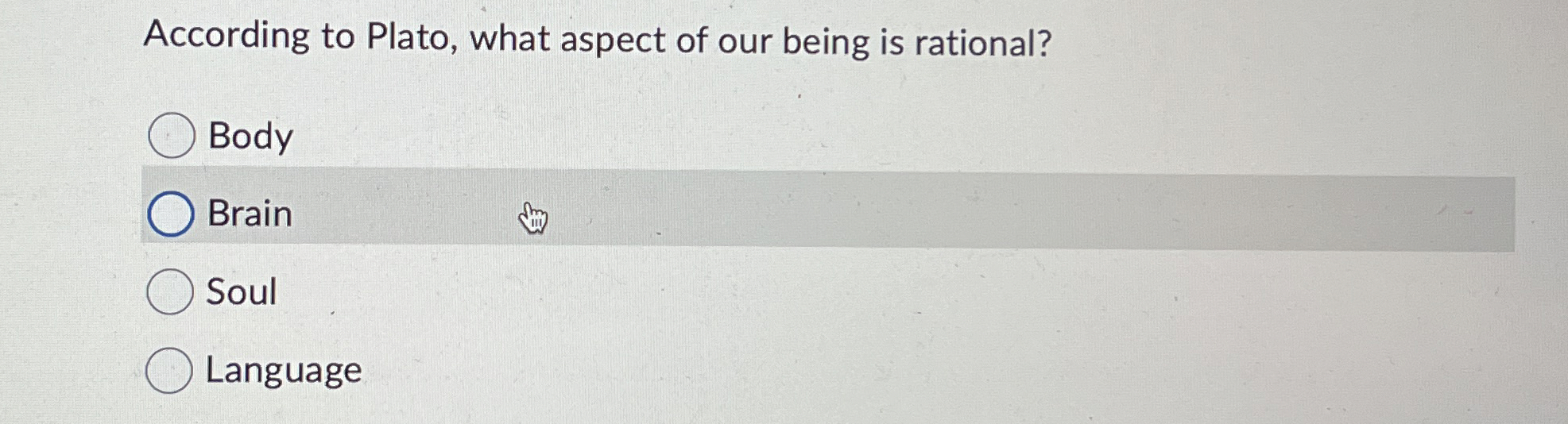 Solved According to Plato, what aspect of our being is | Chegg.com