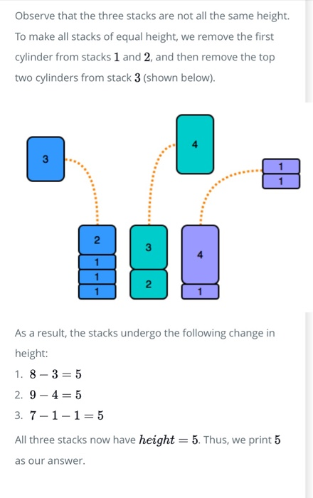 Solved You have three stacks of cylinders where each | Chegg.com