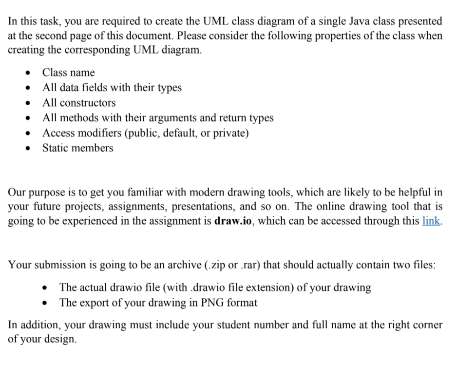 Solved In this task, you are required to create the UML | Chegg.com