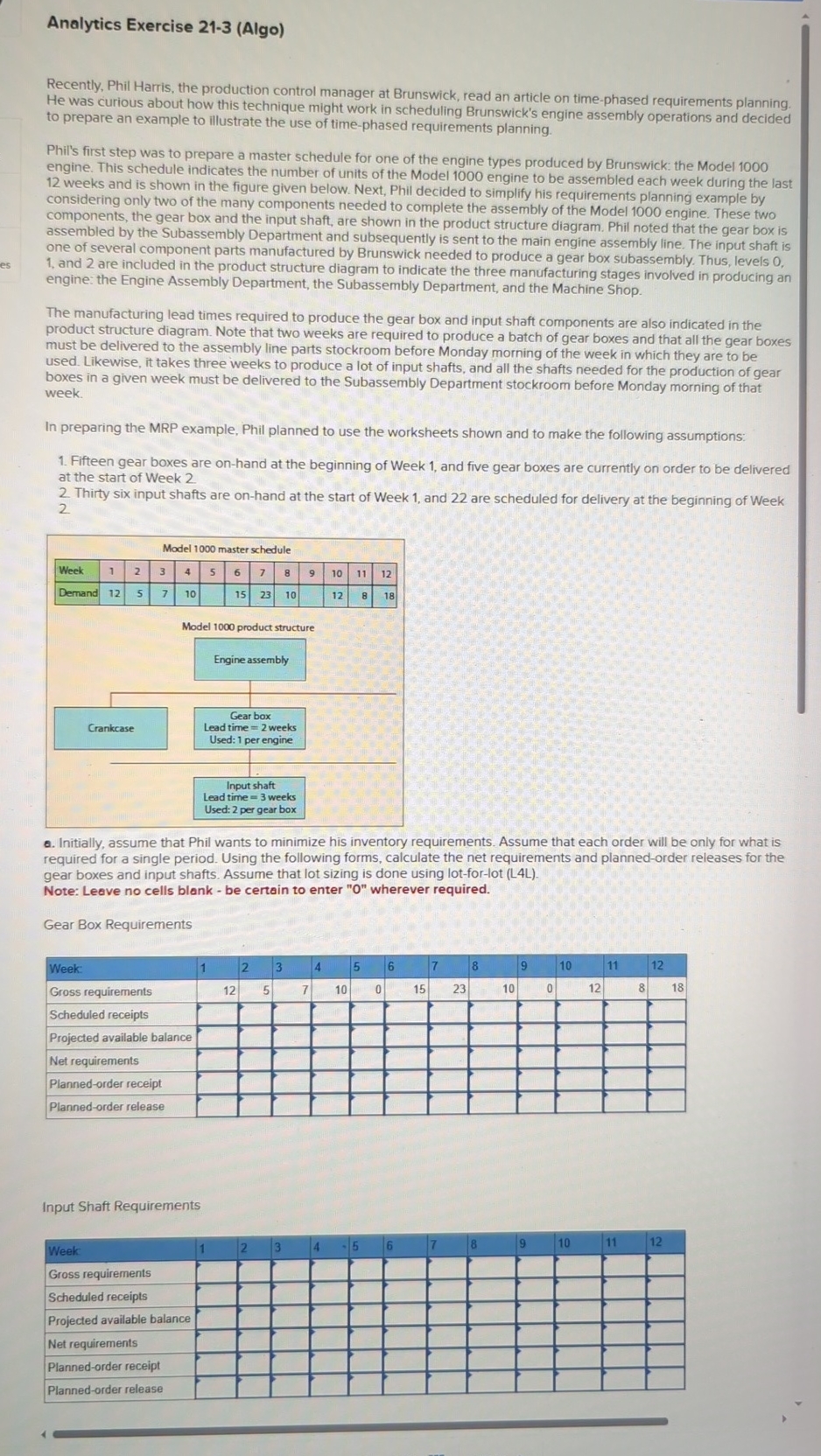 Solved esAnalytics Exercise 21-3 (Algo)Recently. ﻿Phil | Chegg.com