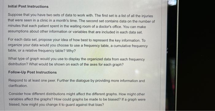 Solved Initial Post Instructions Suppose that you have two | Chegg.com