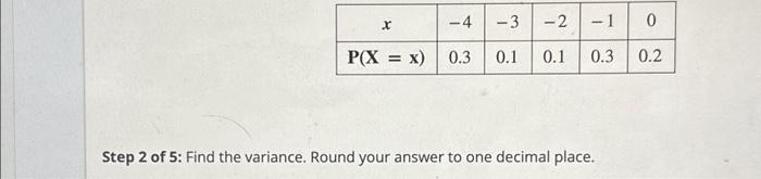 Solved Step 2 of 5: Find the variance. Round your answer to | Chegg.com