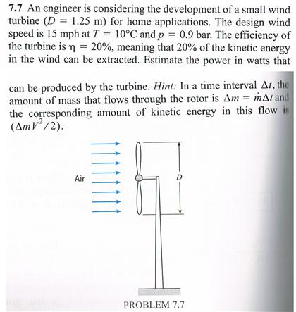 Solved An engineer is considering the development of a small | Chegg.com