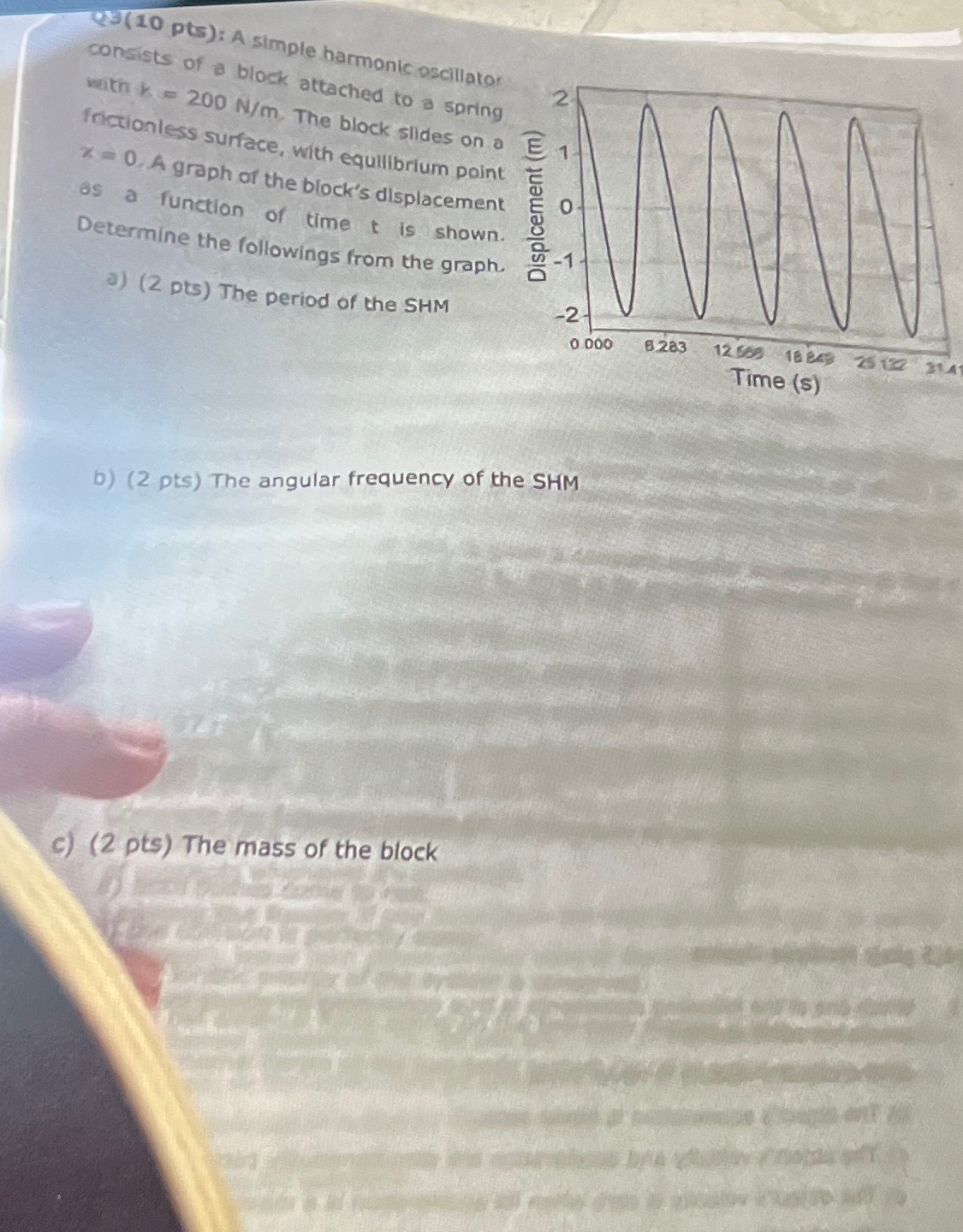 Solved QS(10 ﻿pts): A simple hamonic oscillator consists of | Chegg.com