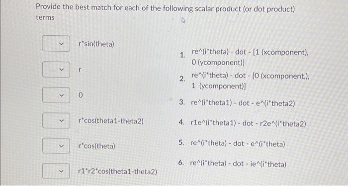 Solved Provide the best match for each of the following | Chegg.com