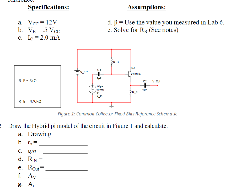 Part 1: Common Collector Amplifiers:1. ﻿Figure 1 ﻿is | Chegg.com