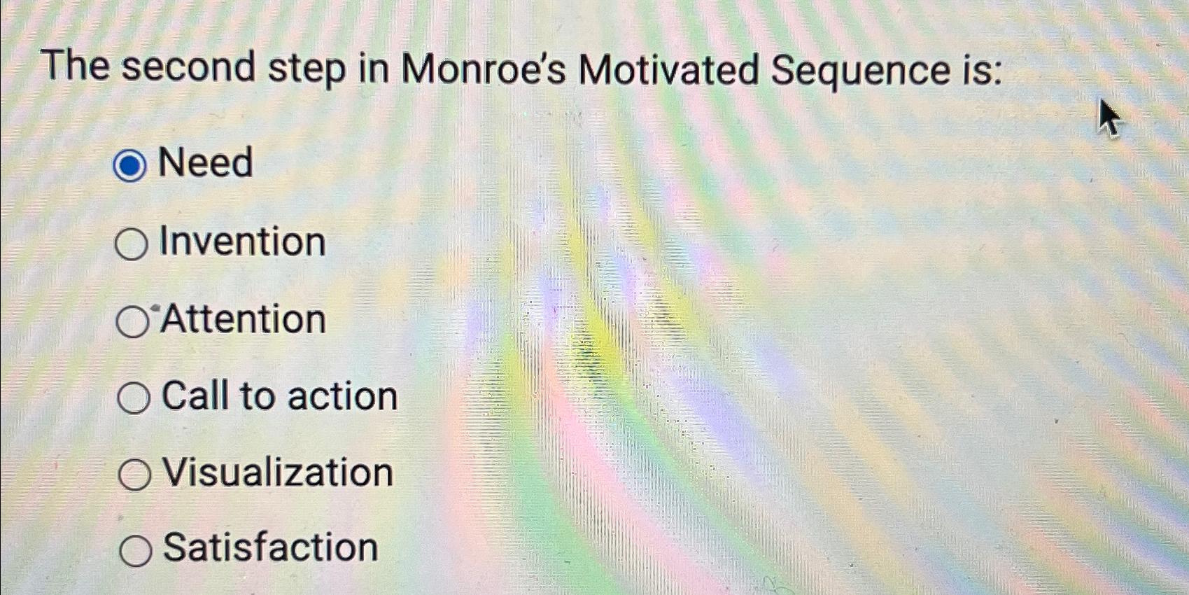 Solved The second step in Monroe's Motivated Sequence | Chegg.com
