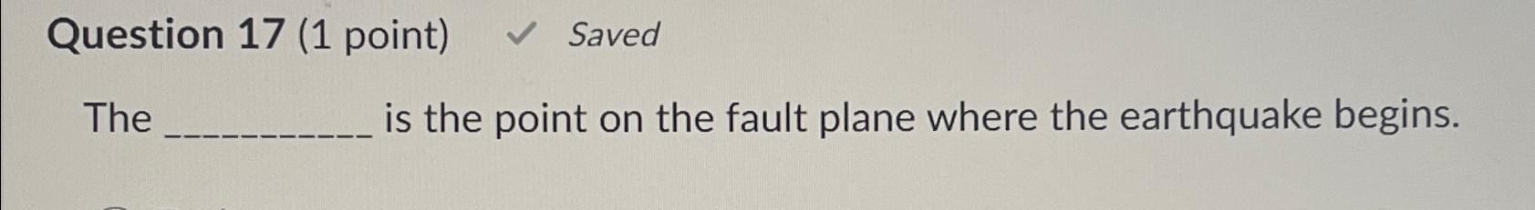 Solved Question 17 (1 ﻿point) ﻿SavedThe is the point on the | Chegg.com