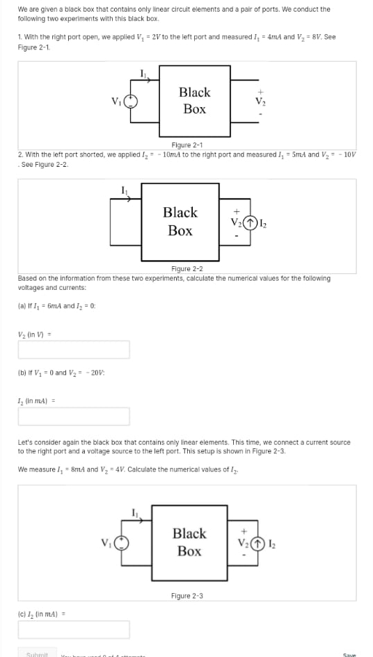 We are given a black box that contains only linear | Chegg.com