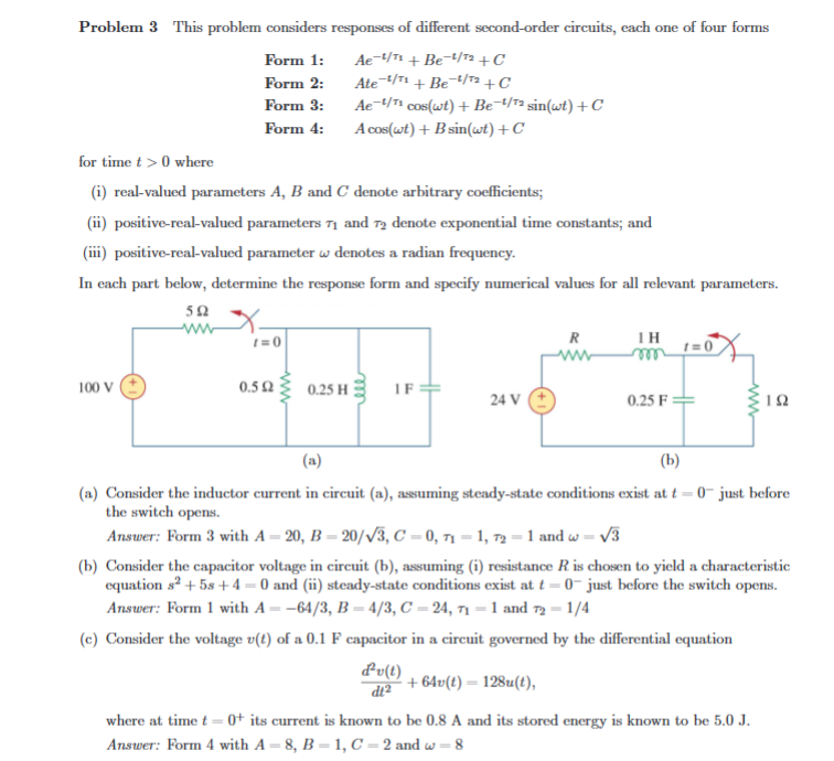 Solved Problem 3 ﻿This problem considers responses of | Chegg.com