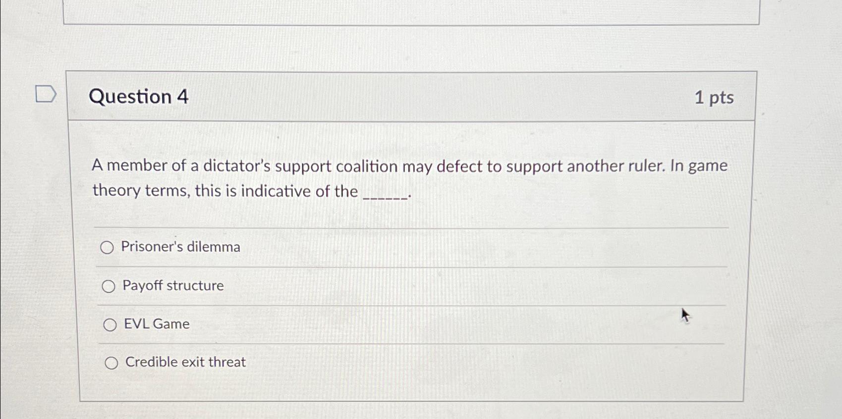 Solved Question 41 ﻿ptsA member of a dictator's support | Chegg.com
