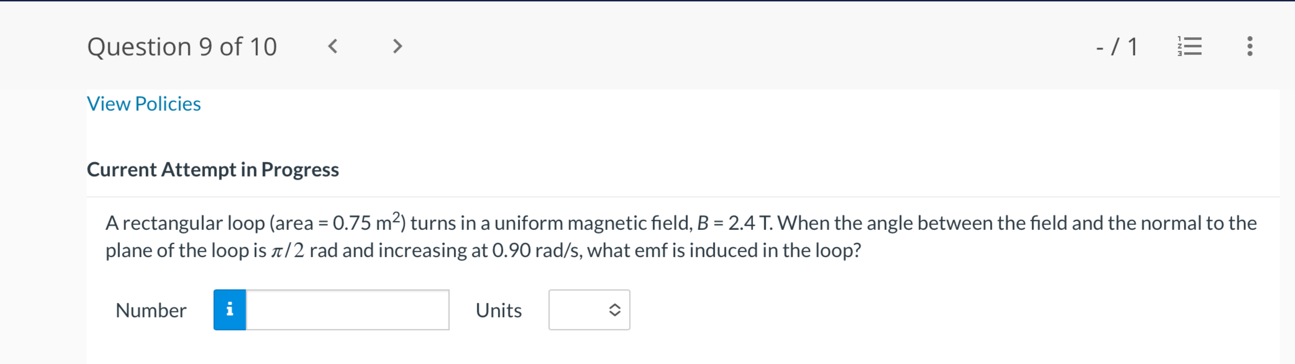 Solved Current Attempt in ProgressA rectangular loop ( ﻿a | Chegg.com