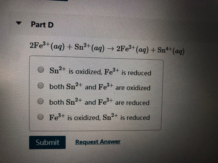 Solved Part C 2PbO(s) +2Pb(s) + O2(g) both O2- and Pb2+ are | Chegg.com